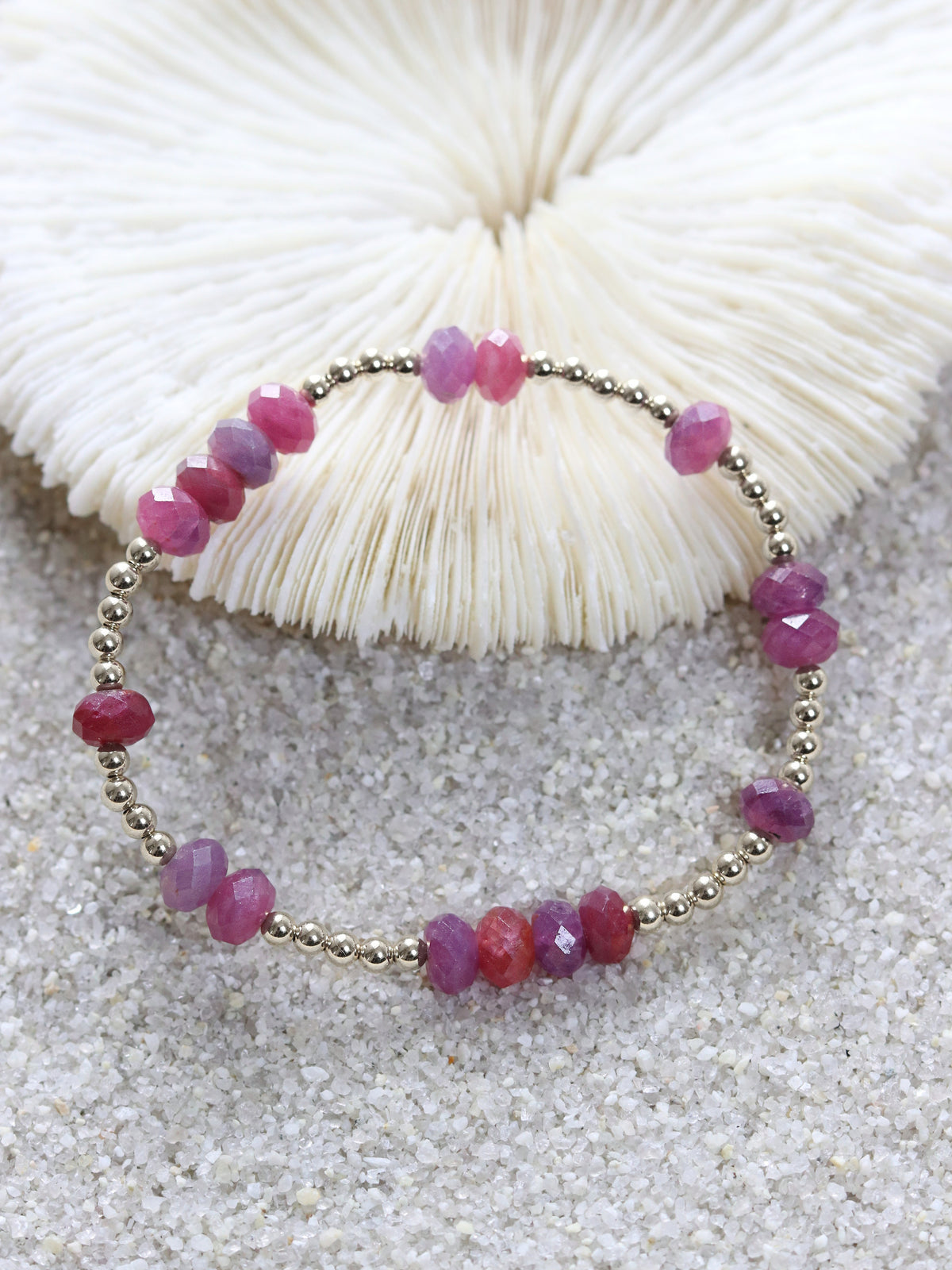 Faceted Ruby Mini Orbital Bracelet– Luna Gem